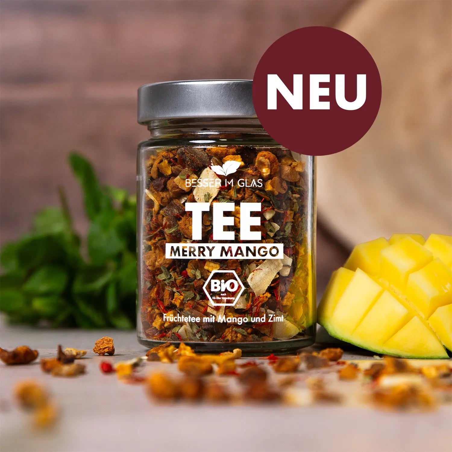 Bio-Früchtetee Merry Mango | Besser im Glas | Loser Mango Zimt Tee ...